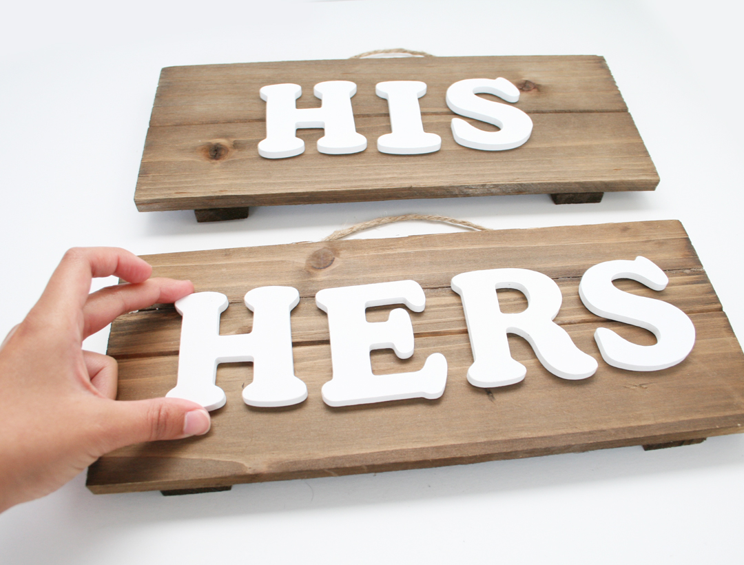DIY Wedding Bride and Groom Chair Signs